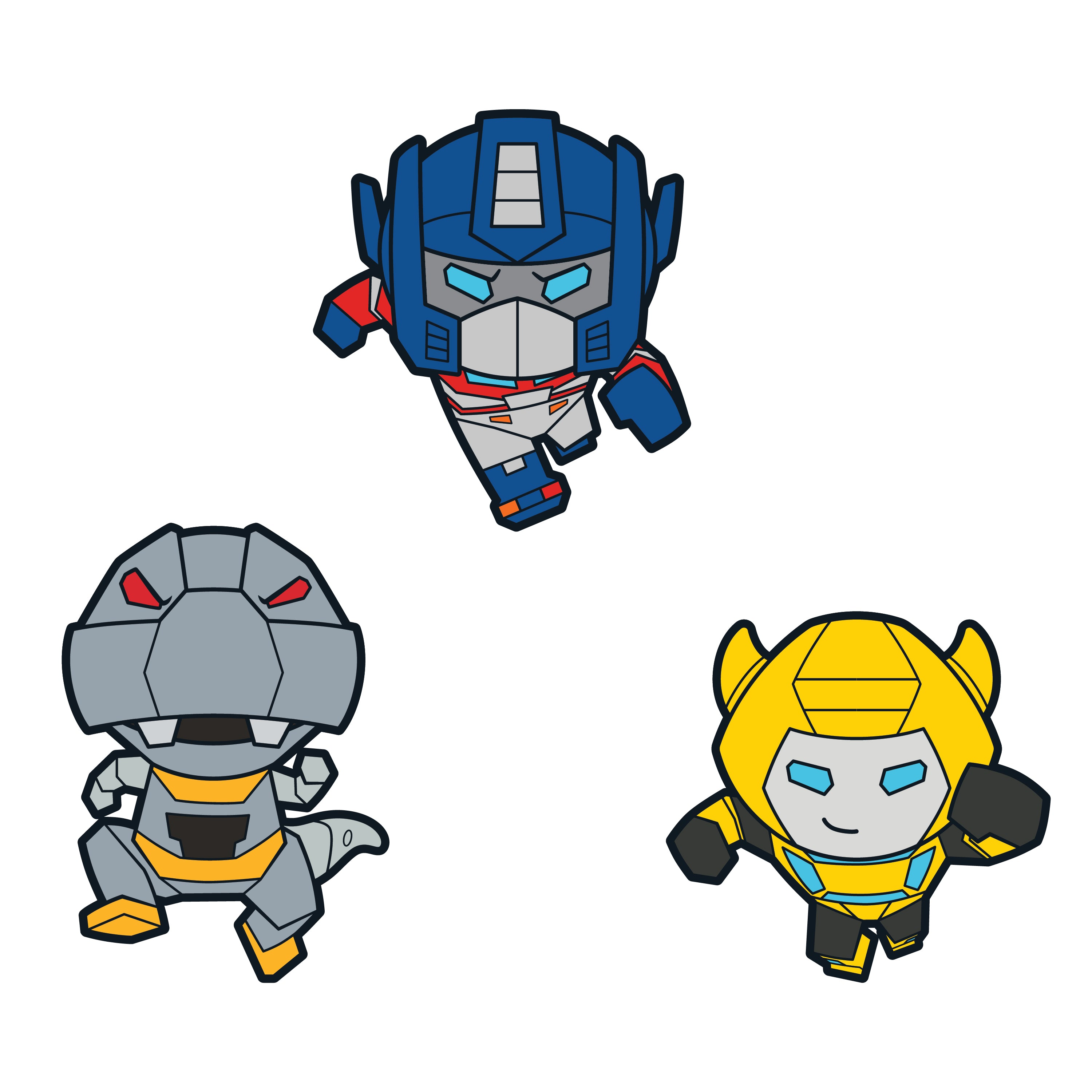 Transformers Autobots Kawaii Pin Set Optimus Prime Grimlock Bumblebee ...