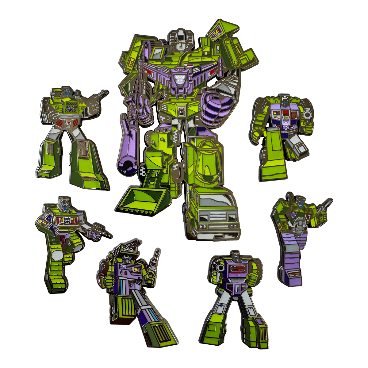 Transformers Devastator X Constructicons Retro Enamel Pins Box Set ...