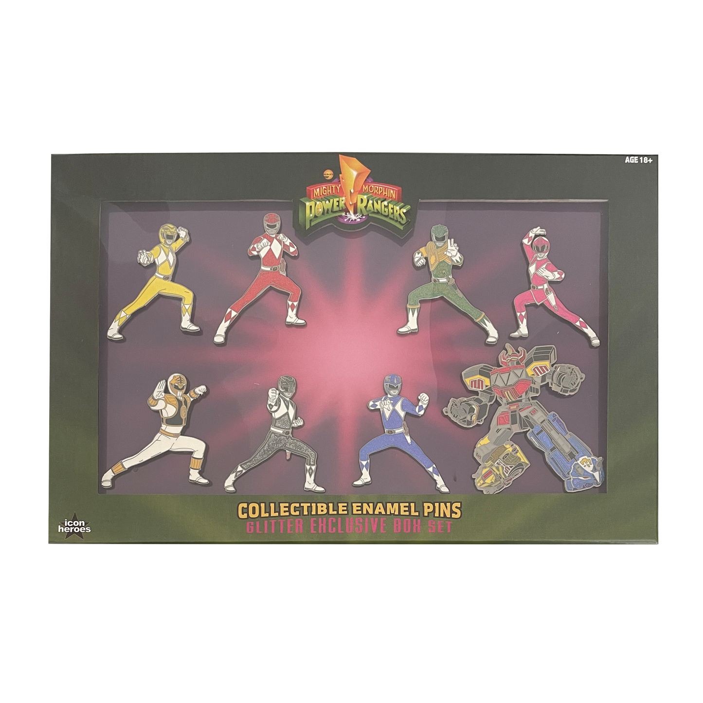 Power Rangers Glitter Pins Box Set (Exclusive) – Icon Heroes