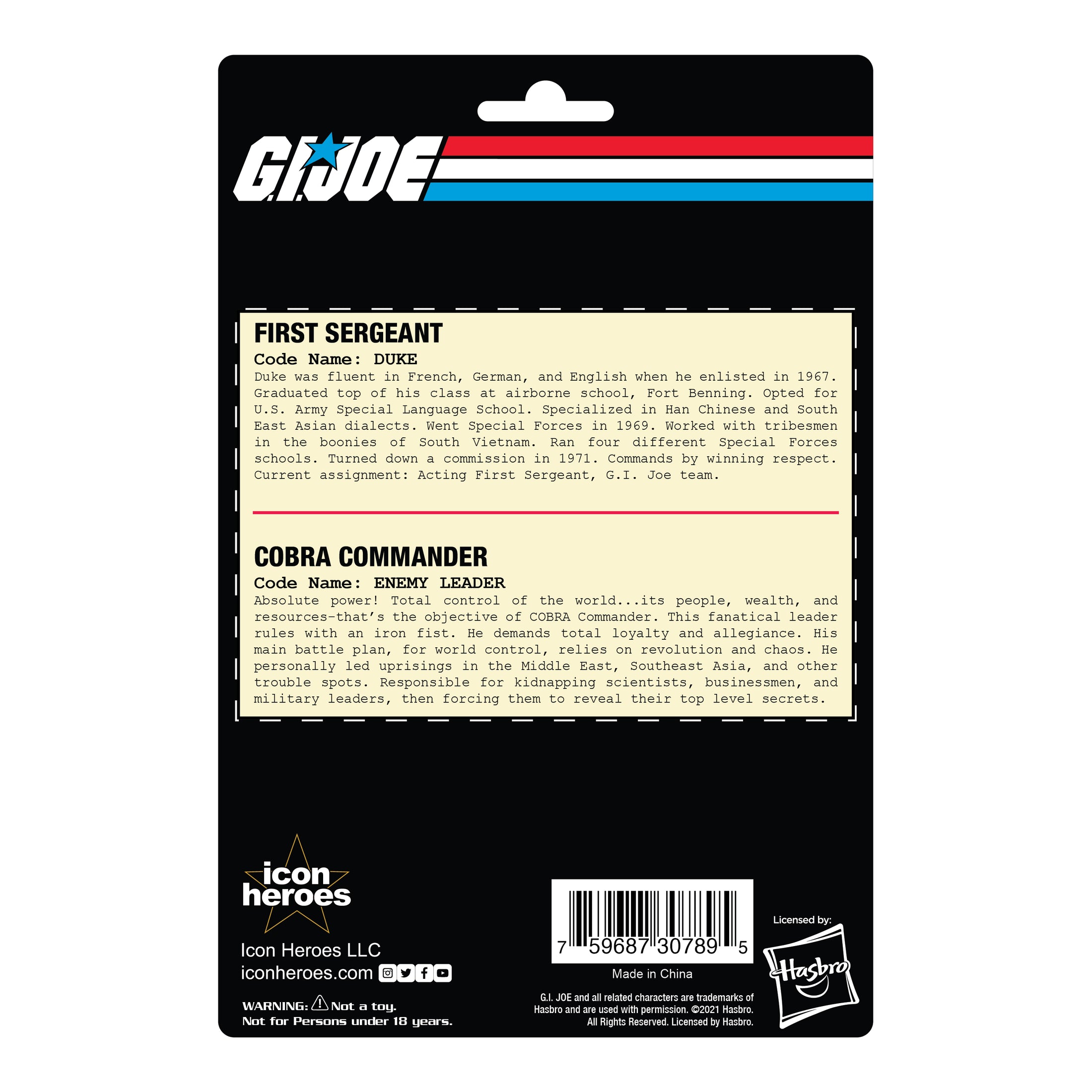 G.I. Joe Pins Duke and Cobra Commander Icon Heroes – Icon Heroes