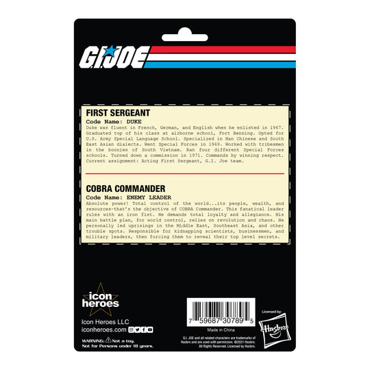 G.I. Joe Pins Duke and Cobra Commander Icon Heroes – Icon Heroes